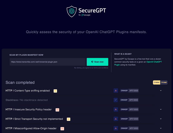 Say Hi to SecureGPT: The free Security Tool for ChatGPT Developers